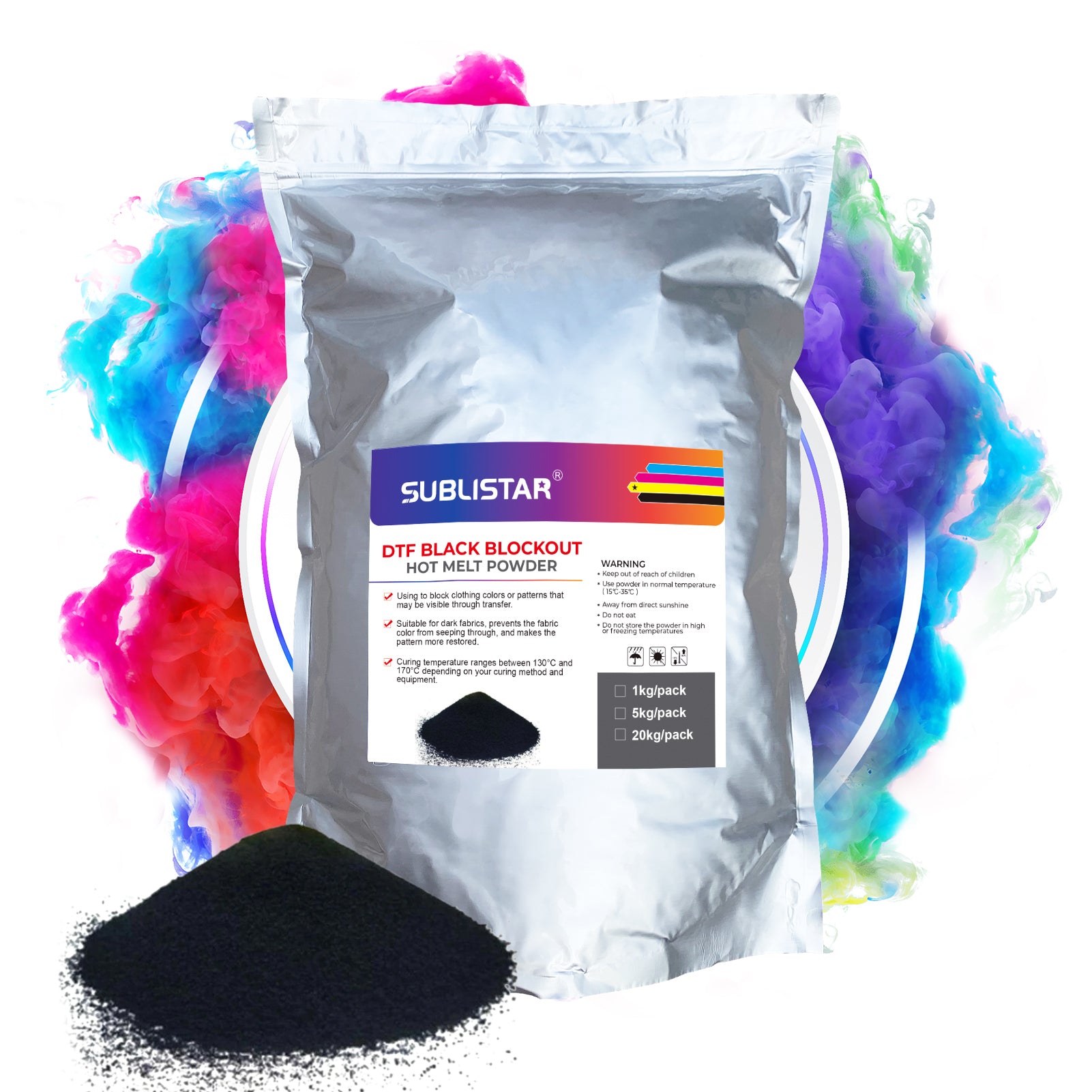DTF Hot Melt Black Powder, Anti Sublimation Powder,DTF PreTreat Transf – Sublistar