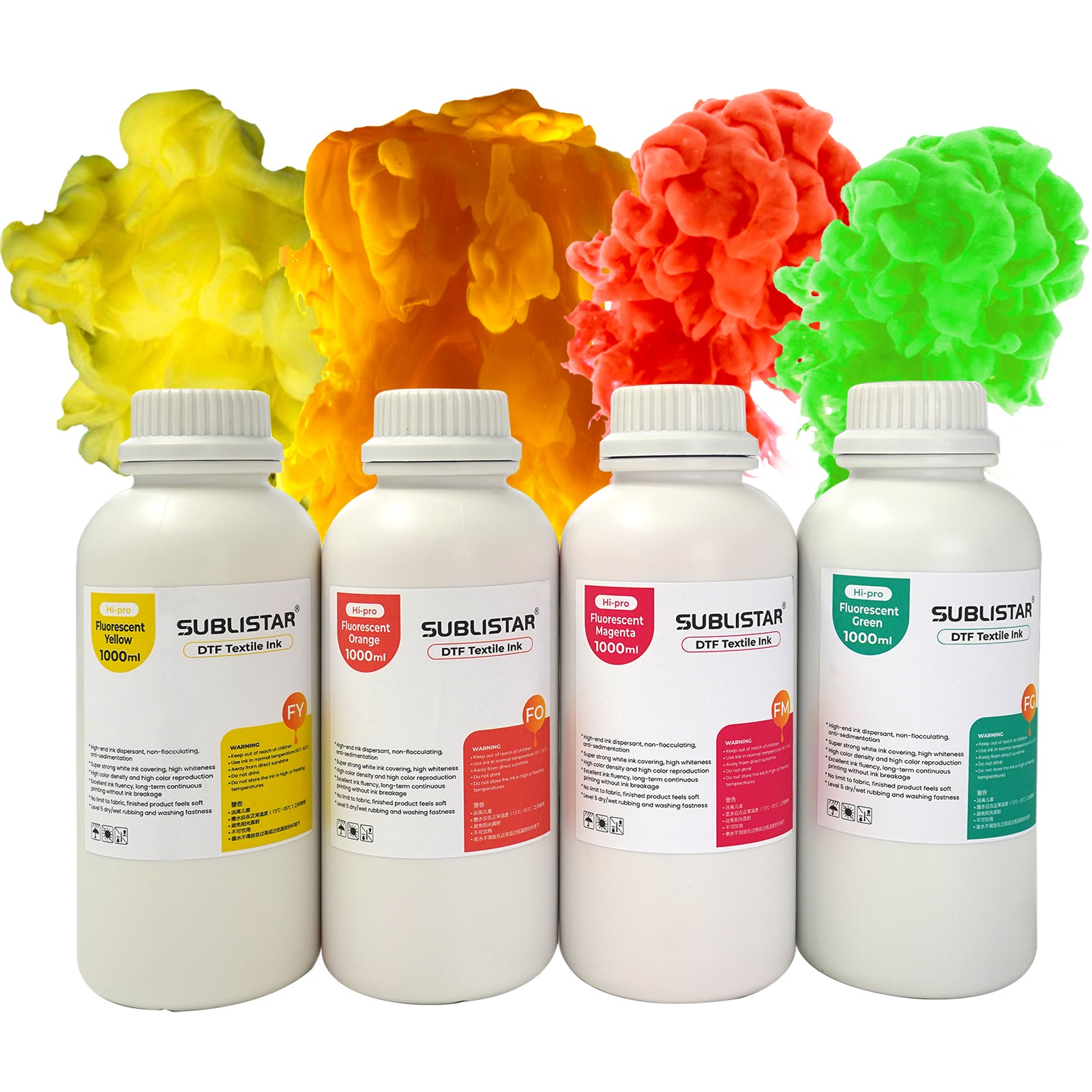 Hi-Pro DTF Fluorescent Ink，1000ML Refill Heat Transfer Printing Ink fo ...