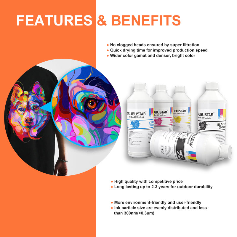 Hi-One Premium DTF Transfer Ink 1000ML,Color Max DTF Printing Ink Comp ...