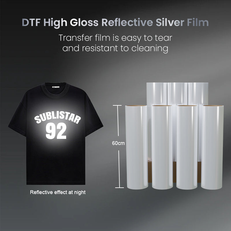 Premium DTF High Gloss Reflective Silver Film,PET Paper Glossy Cold Pe ...