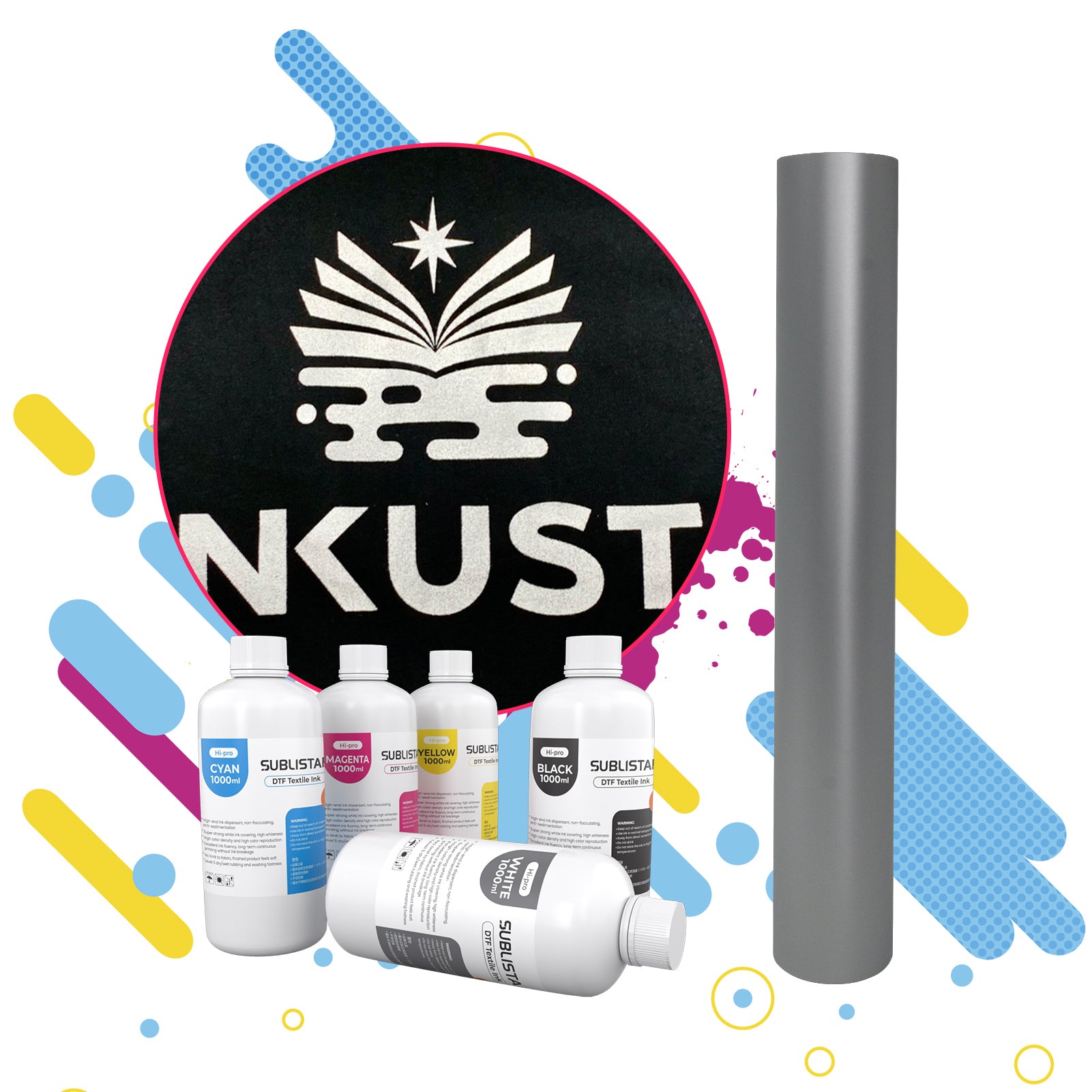Premium Metallic Silver Foil DTF Film+Hi-Pro Premium DTF Ink for Iconi ...
