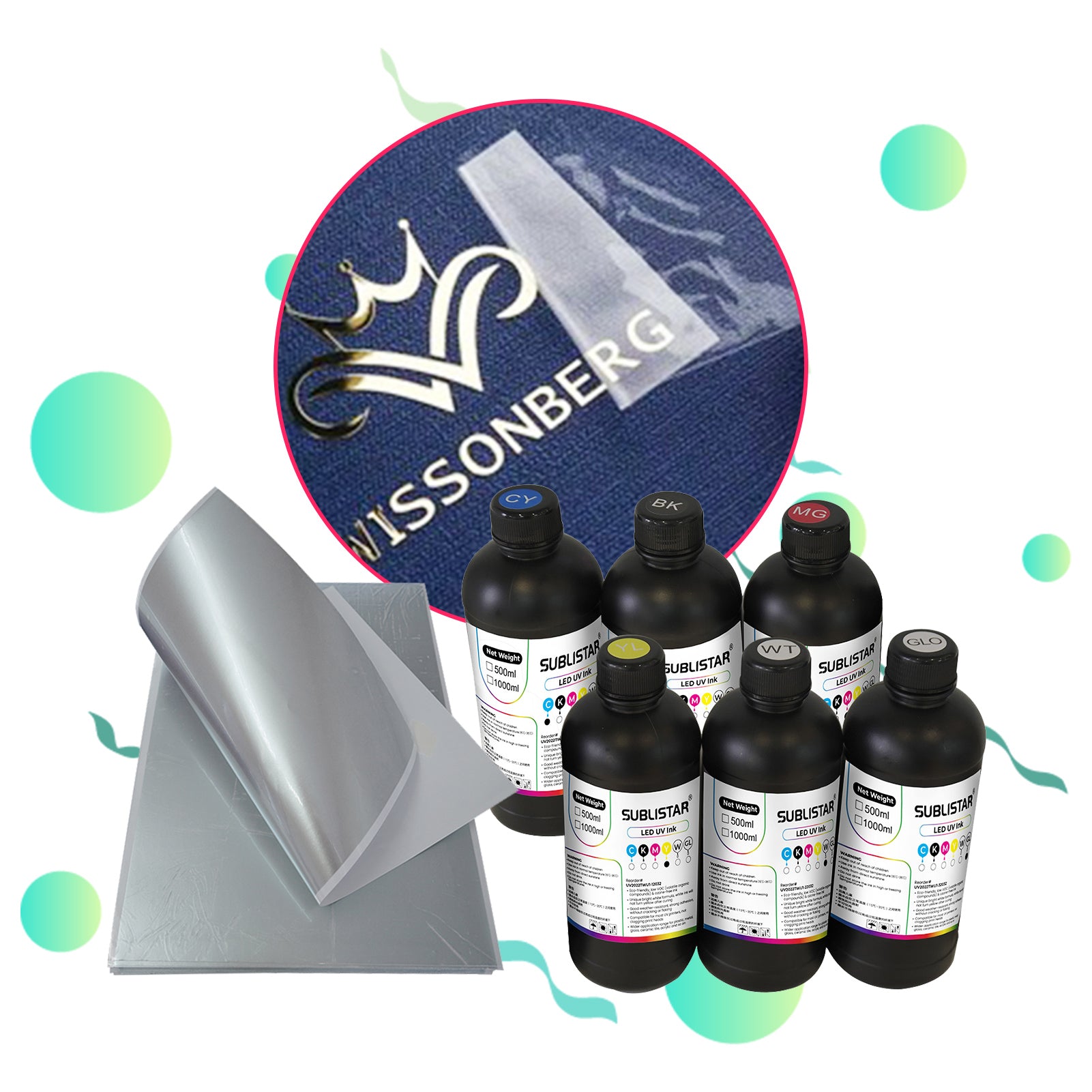 High Quality Silver A film+UV Ink for Metal Label Logo – Sublistar