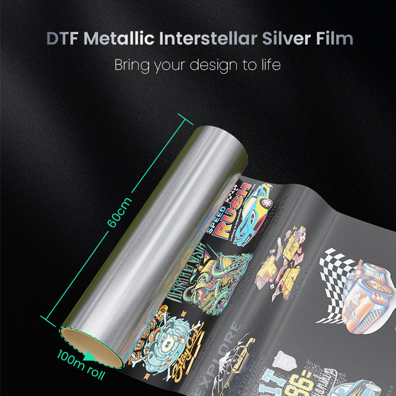 Metallic Interstellar Silver DTF Film,Cold Peel Gradient Silver DTF Tr ...