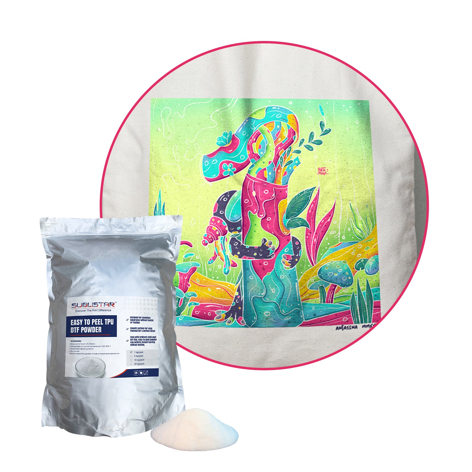 Easy To Peel DTF powder，Instant Peel DTF Powder PET Heat Transfer Powd – Sublistar