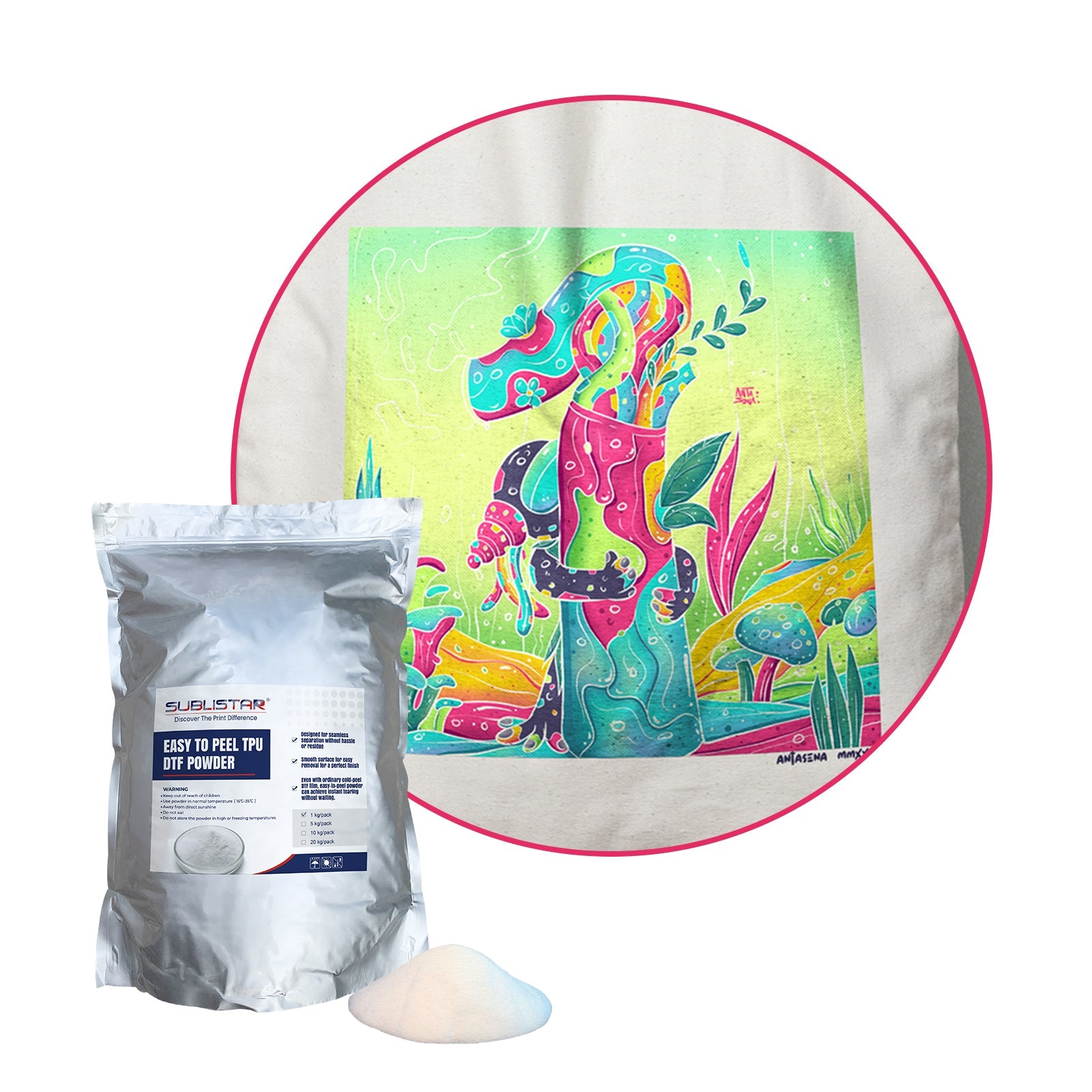 High Glossy DTF Transfer Film＋Easy To Peel DTF powder for Brighter App ...