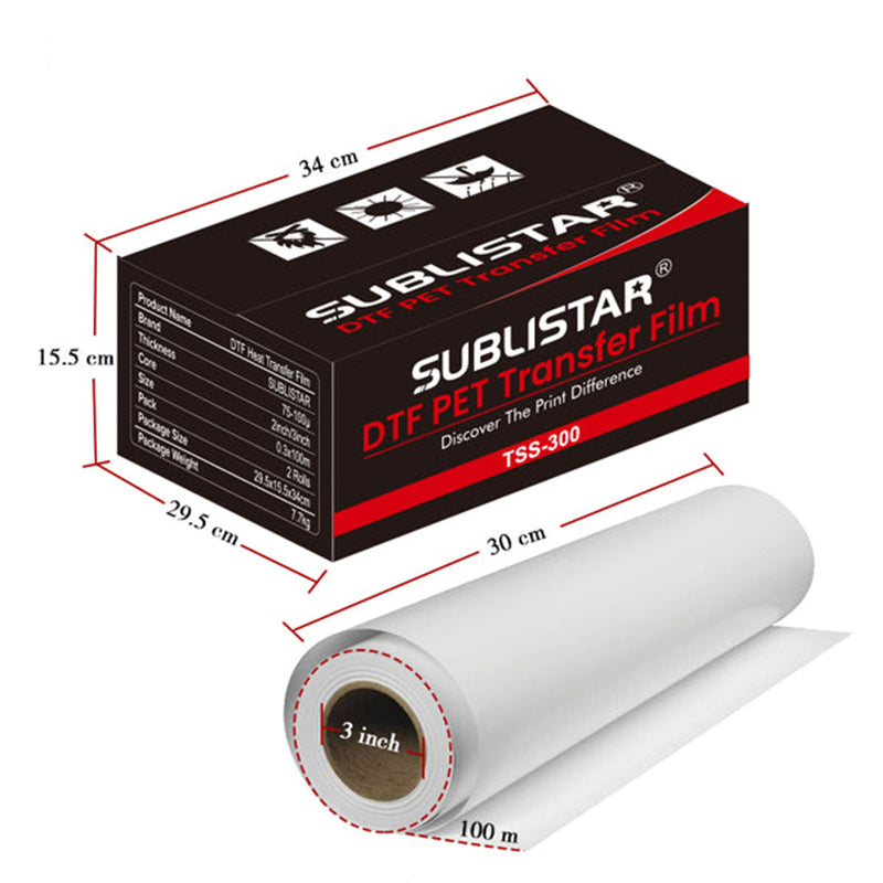Cold/Hot-Peel DTF Transfer Film Roll(30CM/60CM*100M), Single-sided Mat ...