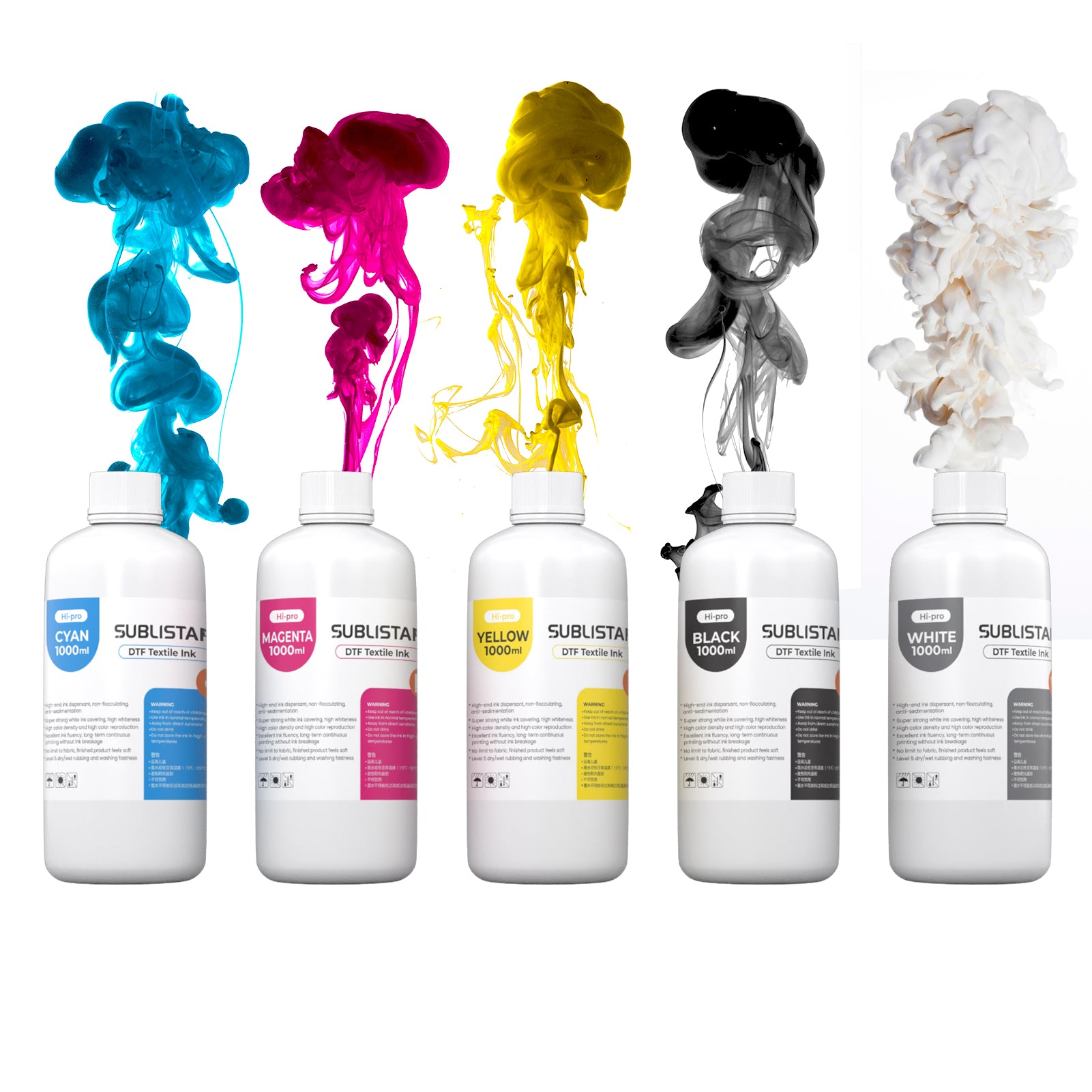 Hi-Pro Premium DTF Ink，1000ML Refill Heat Transfer Printing Ink for DT ...